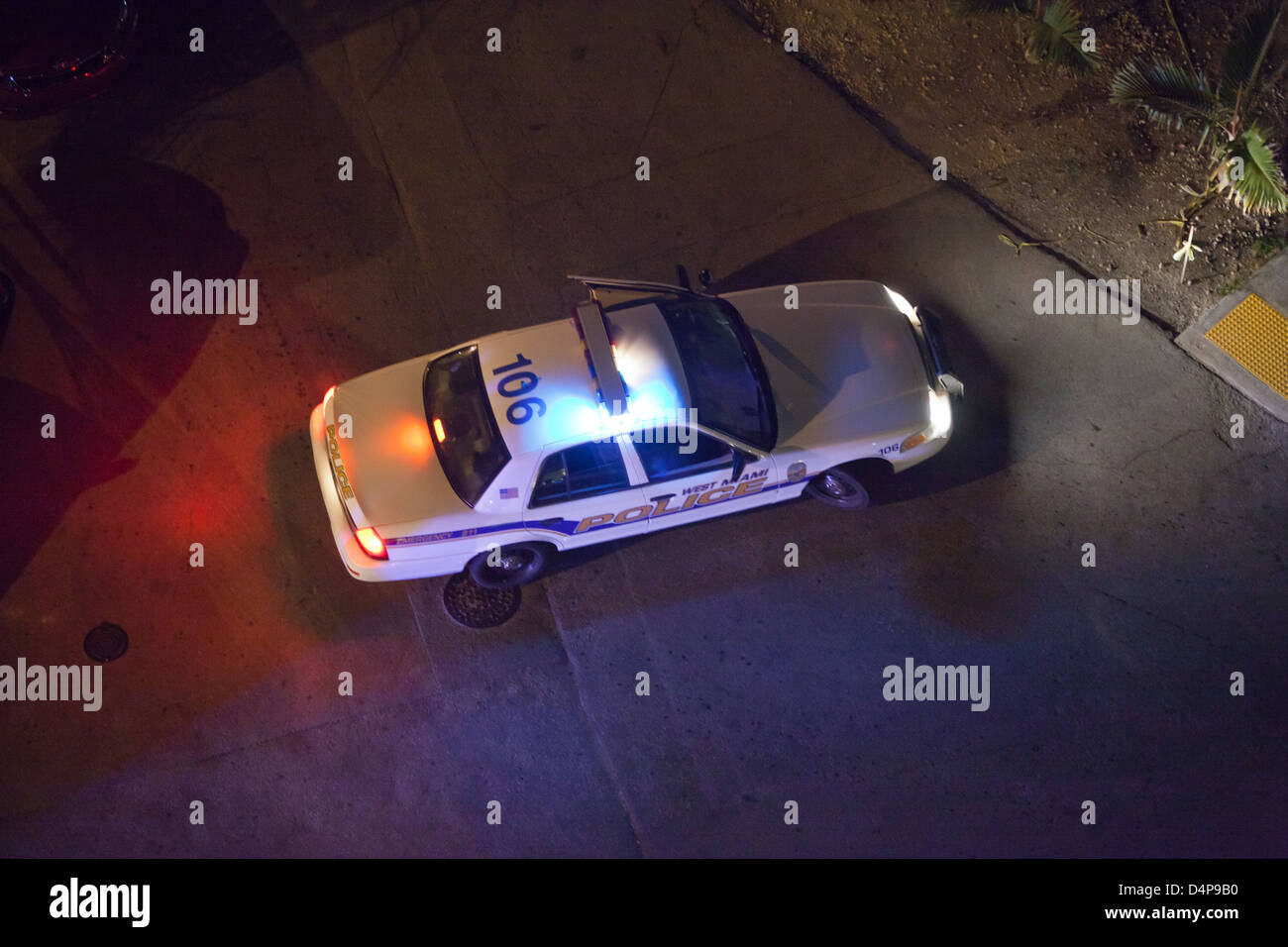 West Miami police car with lights one Stock Photo - Alamy