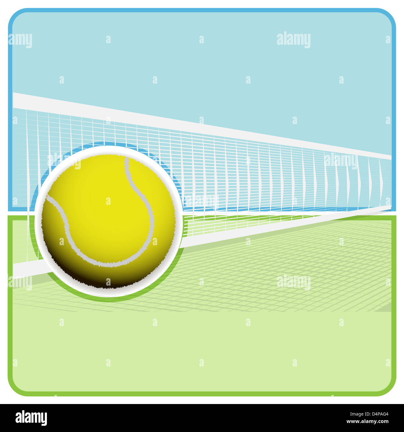 illustration, tennis ball on abstract green background Stock Photo - Alamy