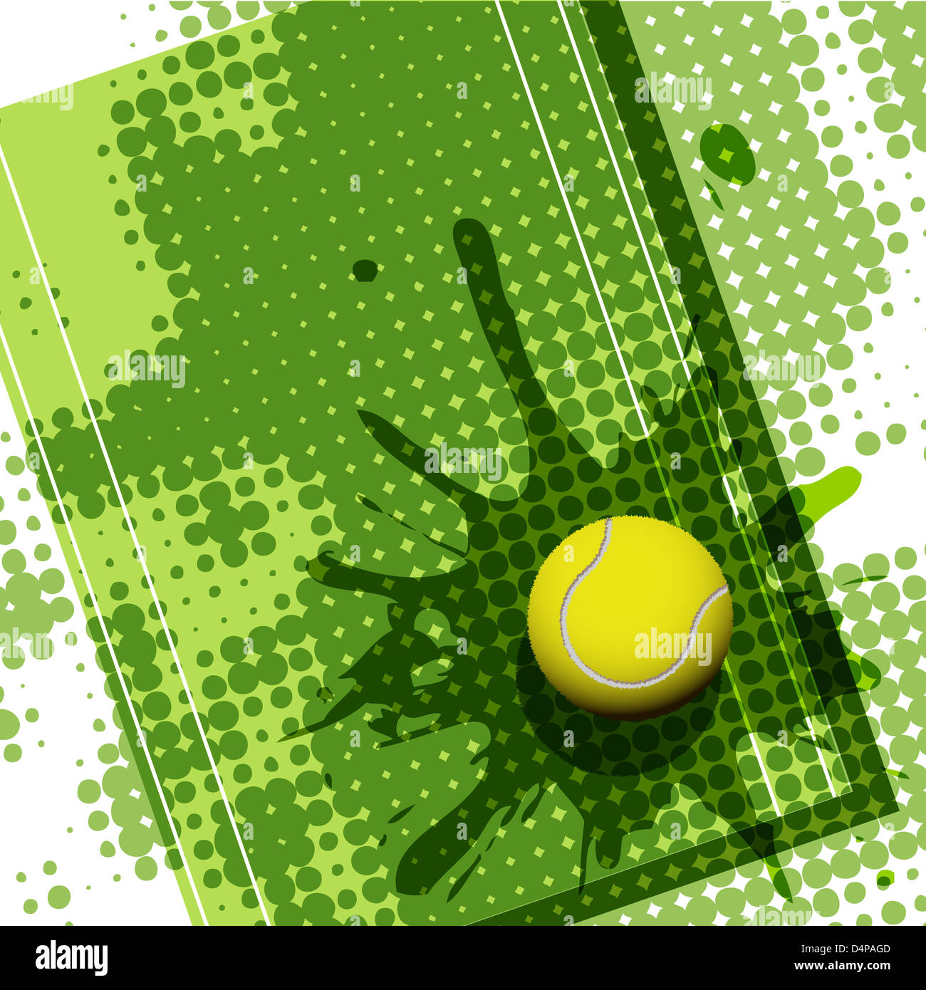 illustration tennis ball on abstract green background Stock Photo - Alamy