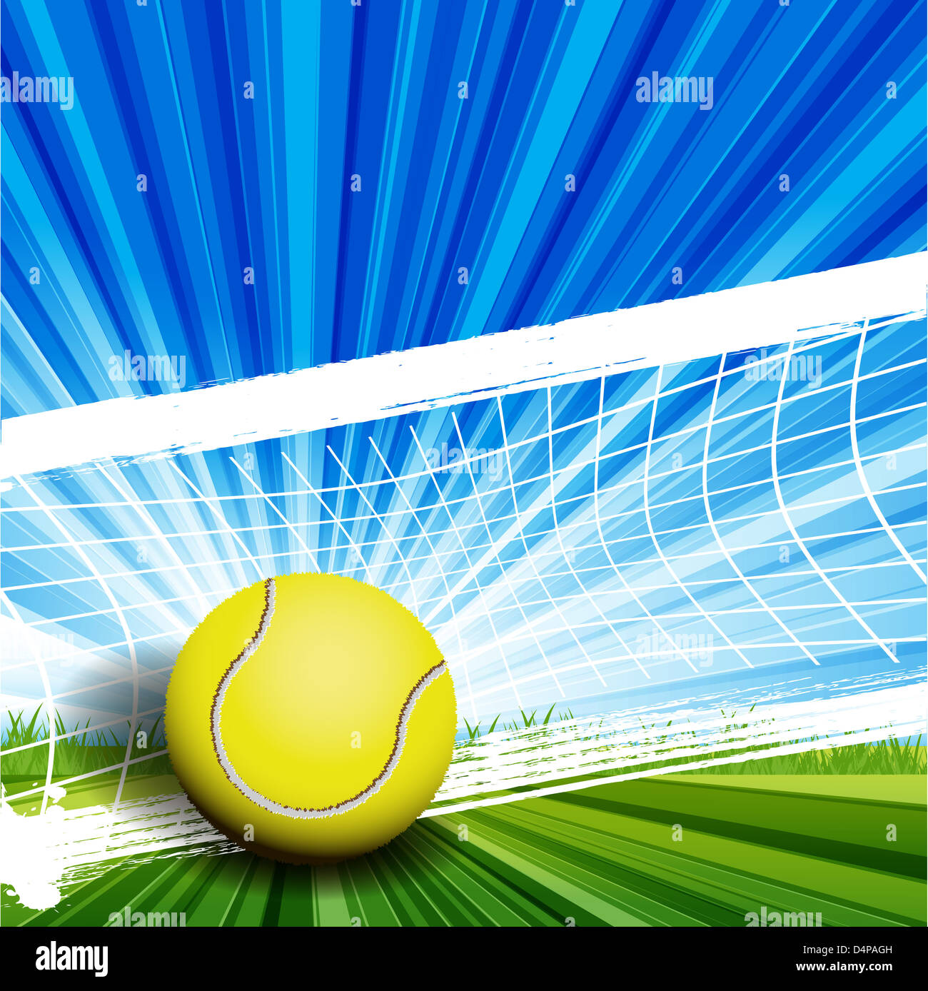 illustration tennis ball on abstract green background Stock Photo - Alamy