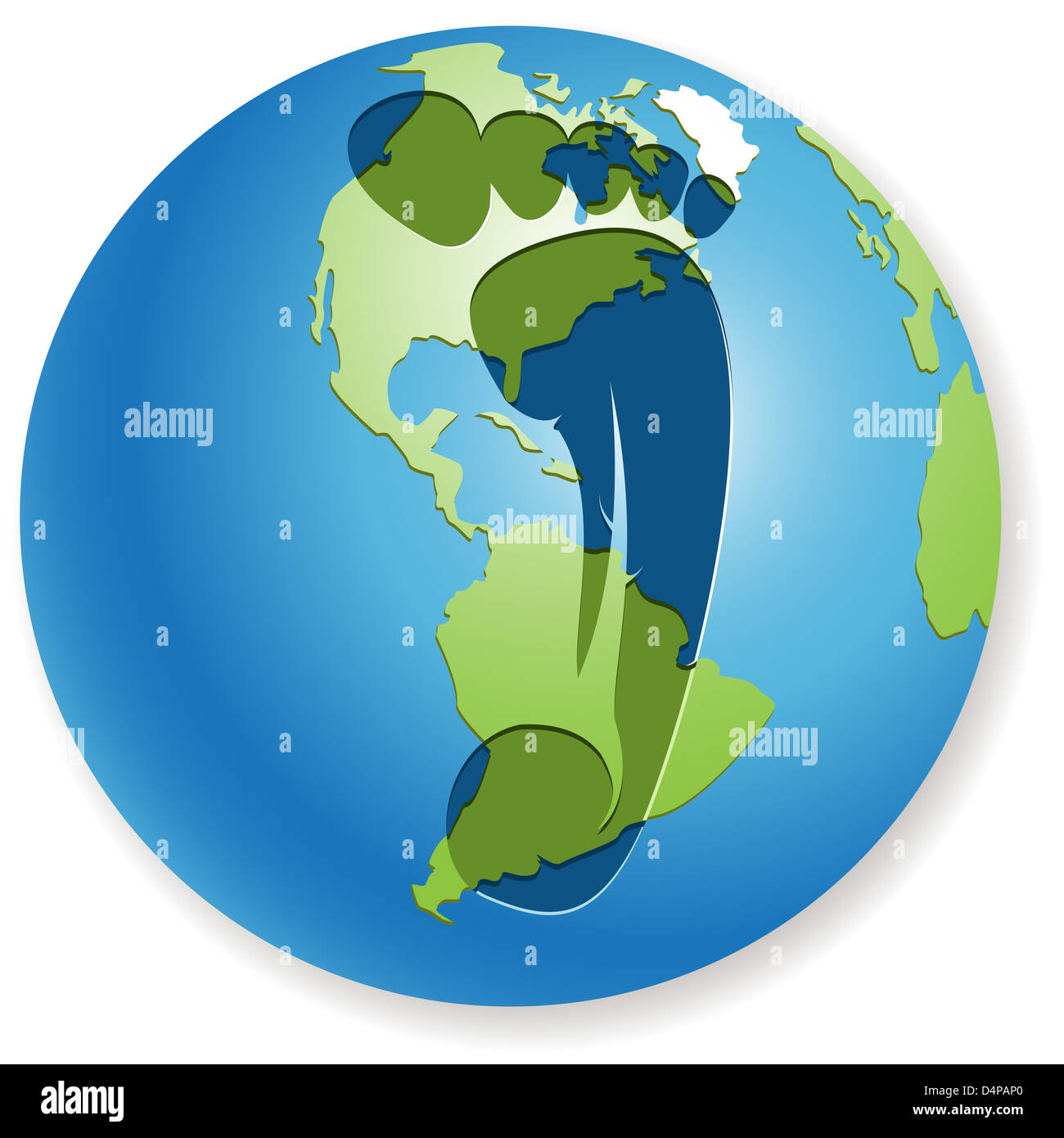 illustration, deep human trace on blue globe Stock Photo - Alamy