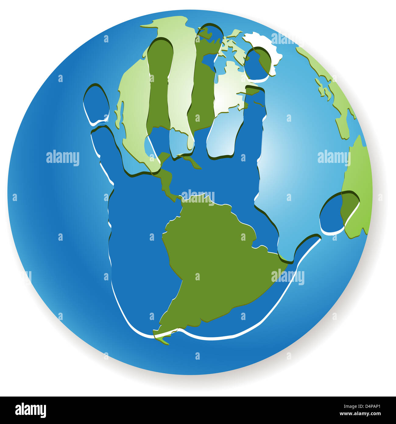 Deep trace from palm on globe hi-res stock photography and images - Alamy