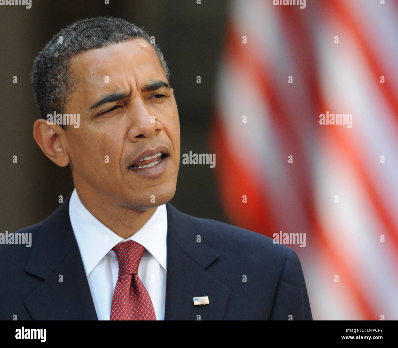US President Barack Obama speaks during a joint press conference at ...
