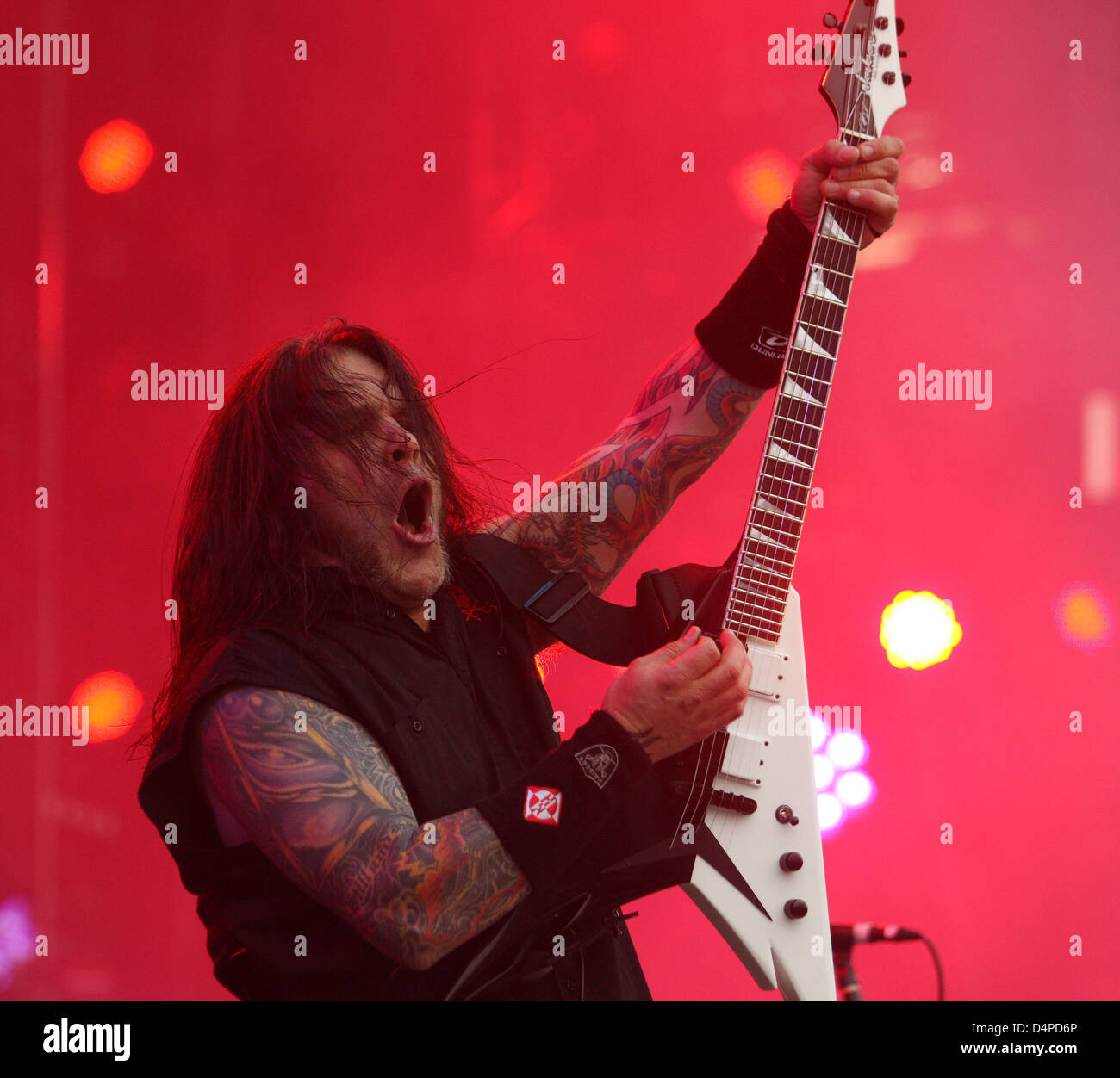 Robert Flynn, singer of US metal band ?Machine Head?, performs during ...