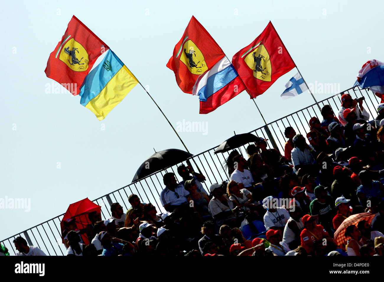 Spectators watch the race from the grandstand during the Formula One ...