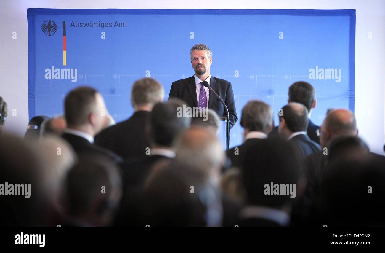 Gernot Erler, State Secreatry at the German Foreign Office, delivers a ...