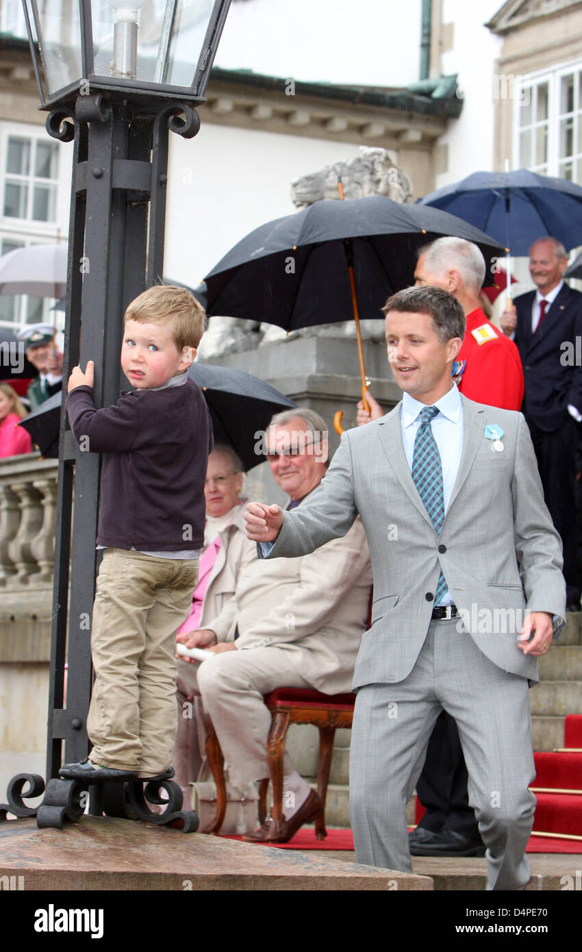 Prince Christian of Denmark (L-R), Queen Margrethe, Prince Consort ...