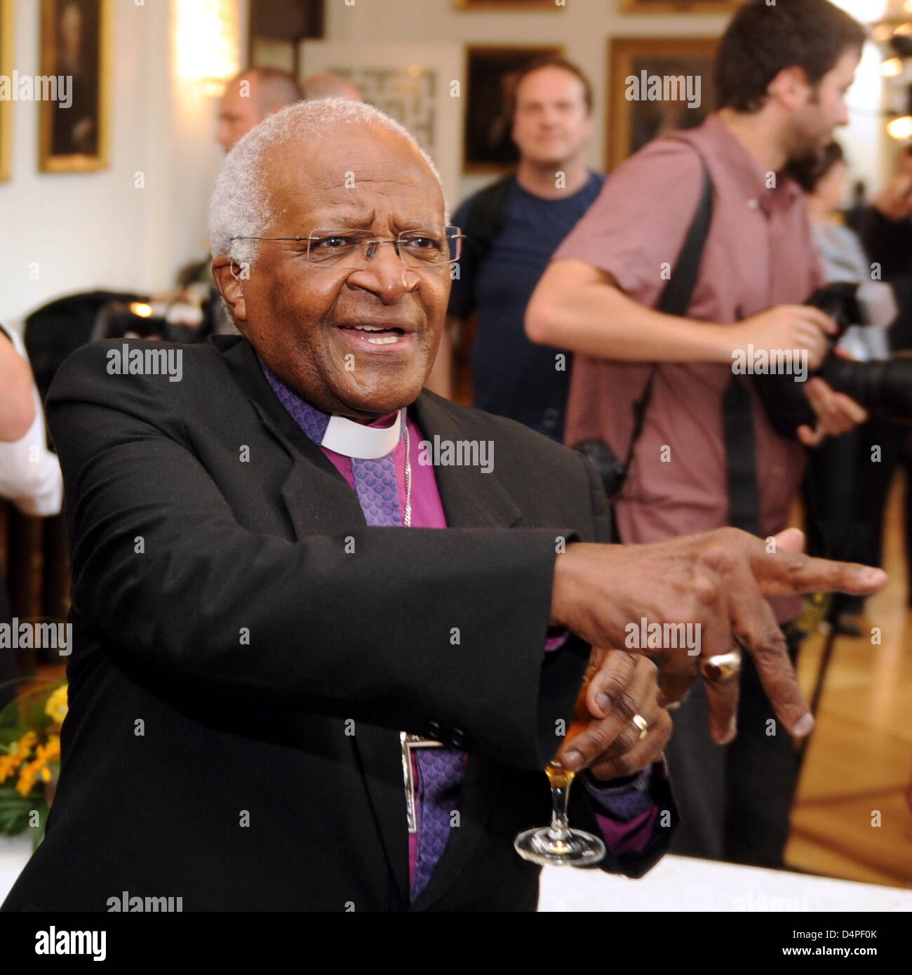Desmond Tutu, laureate of the Nobel Peace Prize and former South ...