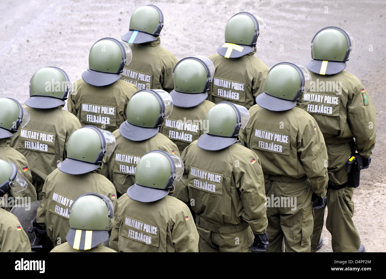 Bundeswehr military police seen in action during the advertisement ...
