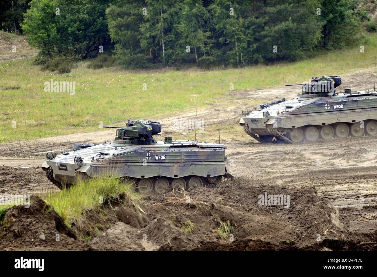 Two Bundeswehr Marder infantry tanks seen during the advertisement ...