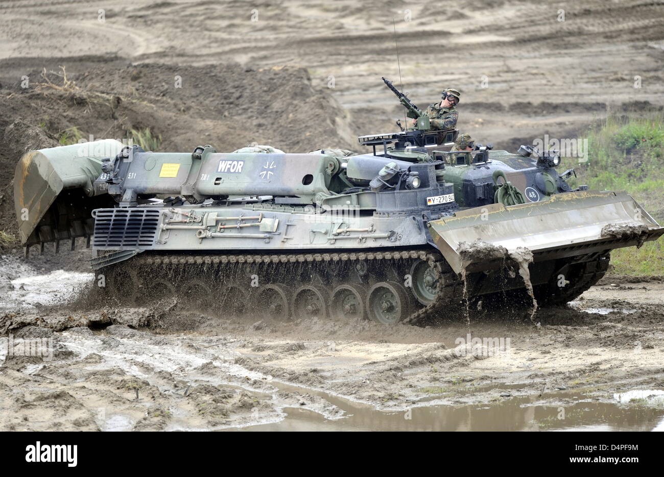 The Bundeswehr tank ?Dachs? is pictured during the advertisement ...