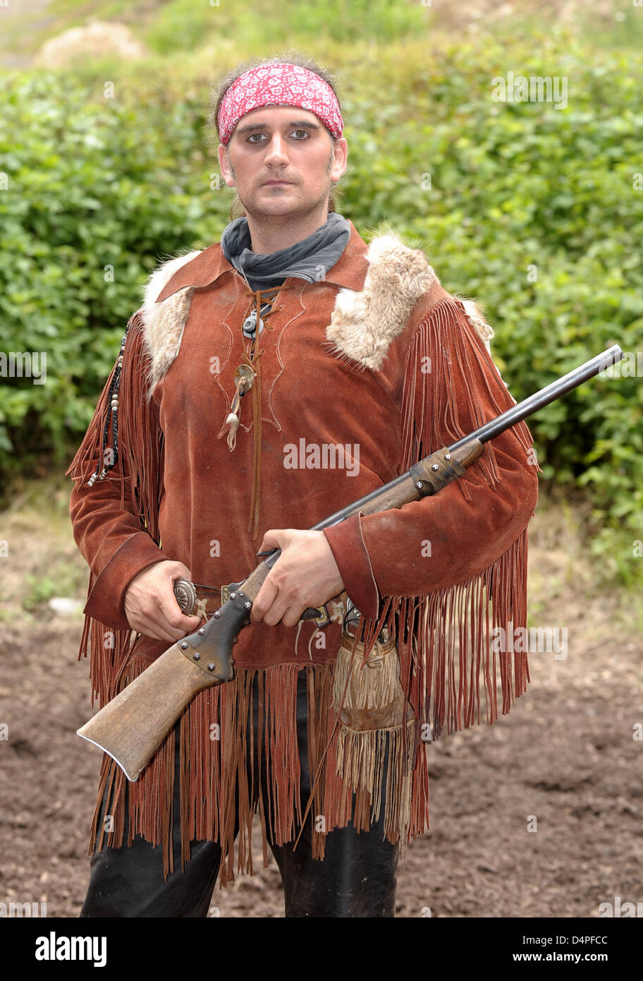 Michael Heuel who plays the role of Old Firehand pictured after a ...
