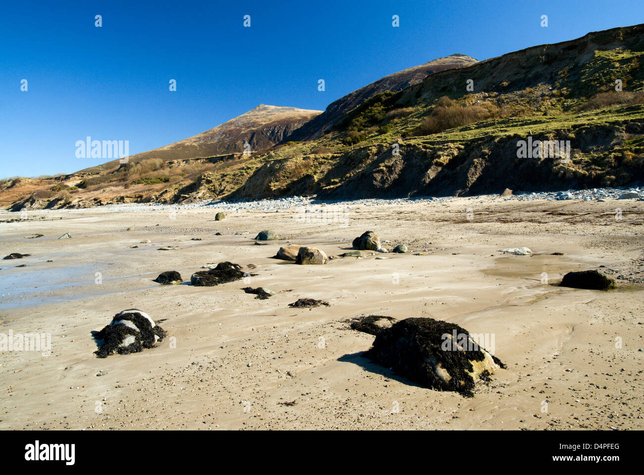 Gyrn Goch and Gyrn Ddu mountains from tanygraig beach Trefor, Lleyn ...