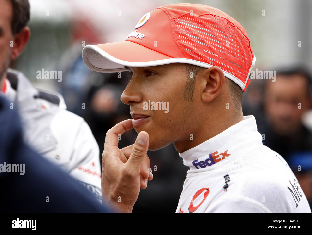 British Formula One driver Lewis Hamilton of McLaren Mercedes gives ...