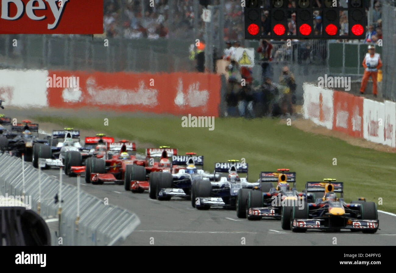 The left side of teh grid waits to be released for the British Grand ...