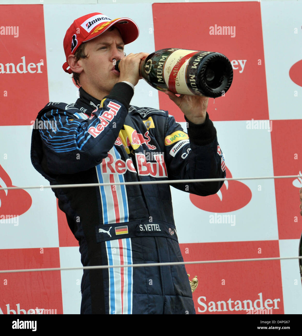 Red bull racing celebrates race winner sebastian vettel hi-res stock ...