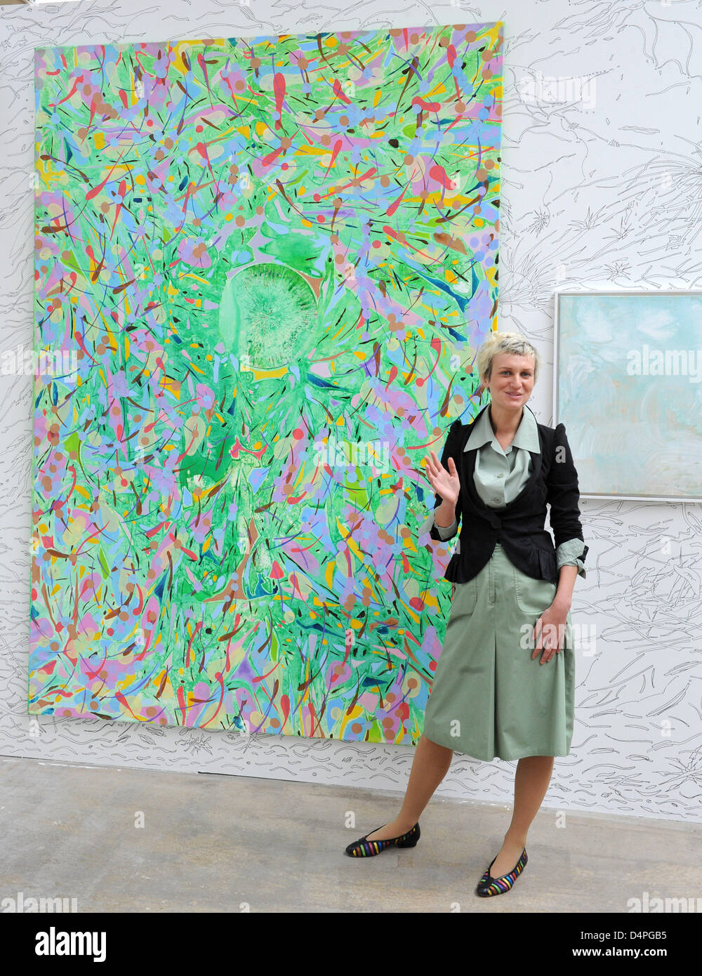 German artist Maria Hinze smiles for the camera during the 3rd work ...