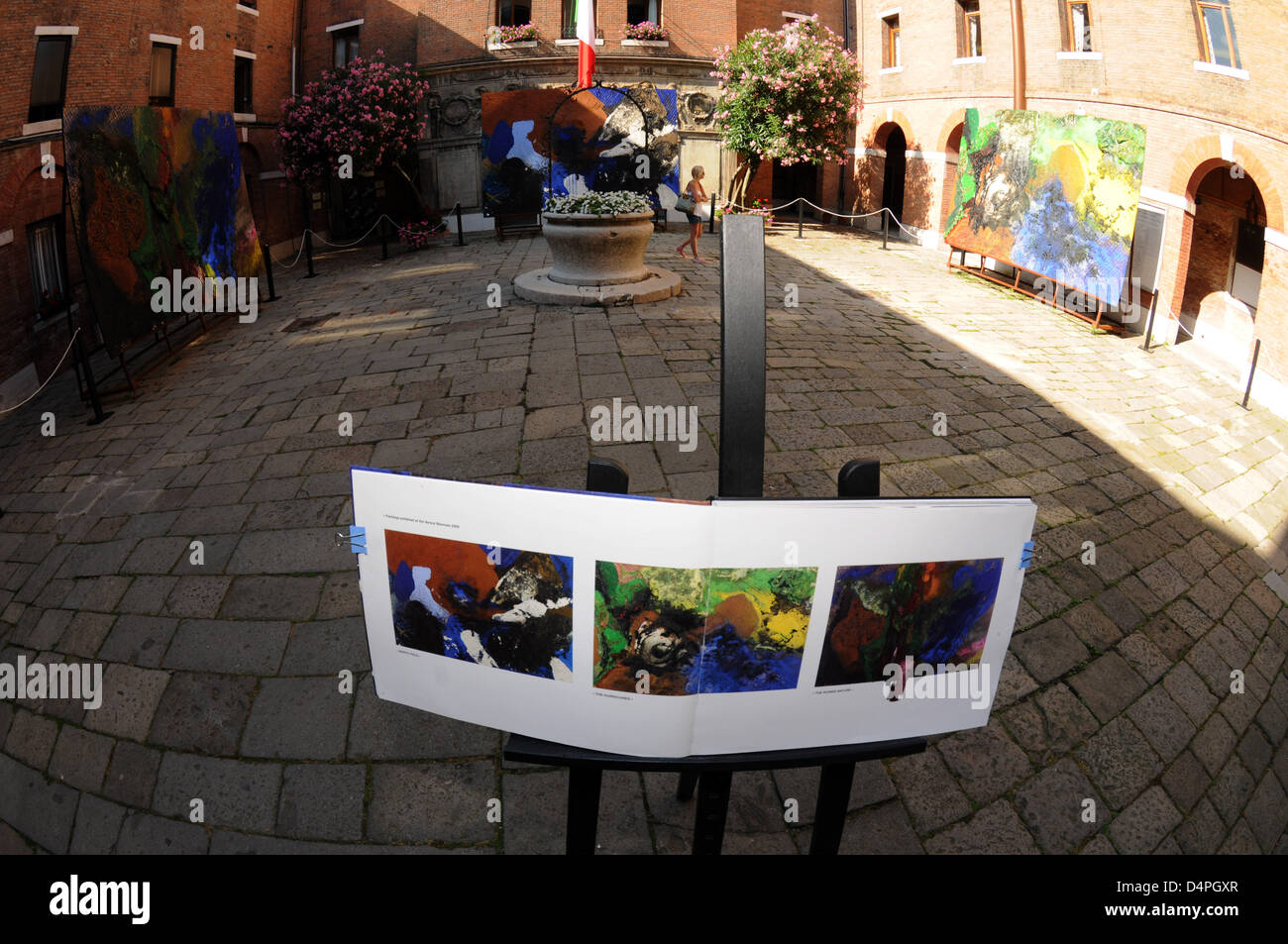 An easel of Monaco artist Philippe Pastor at the 53rd International Art ...