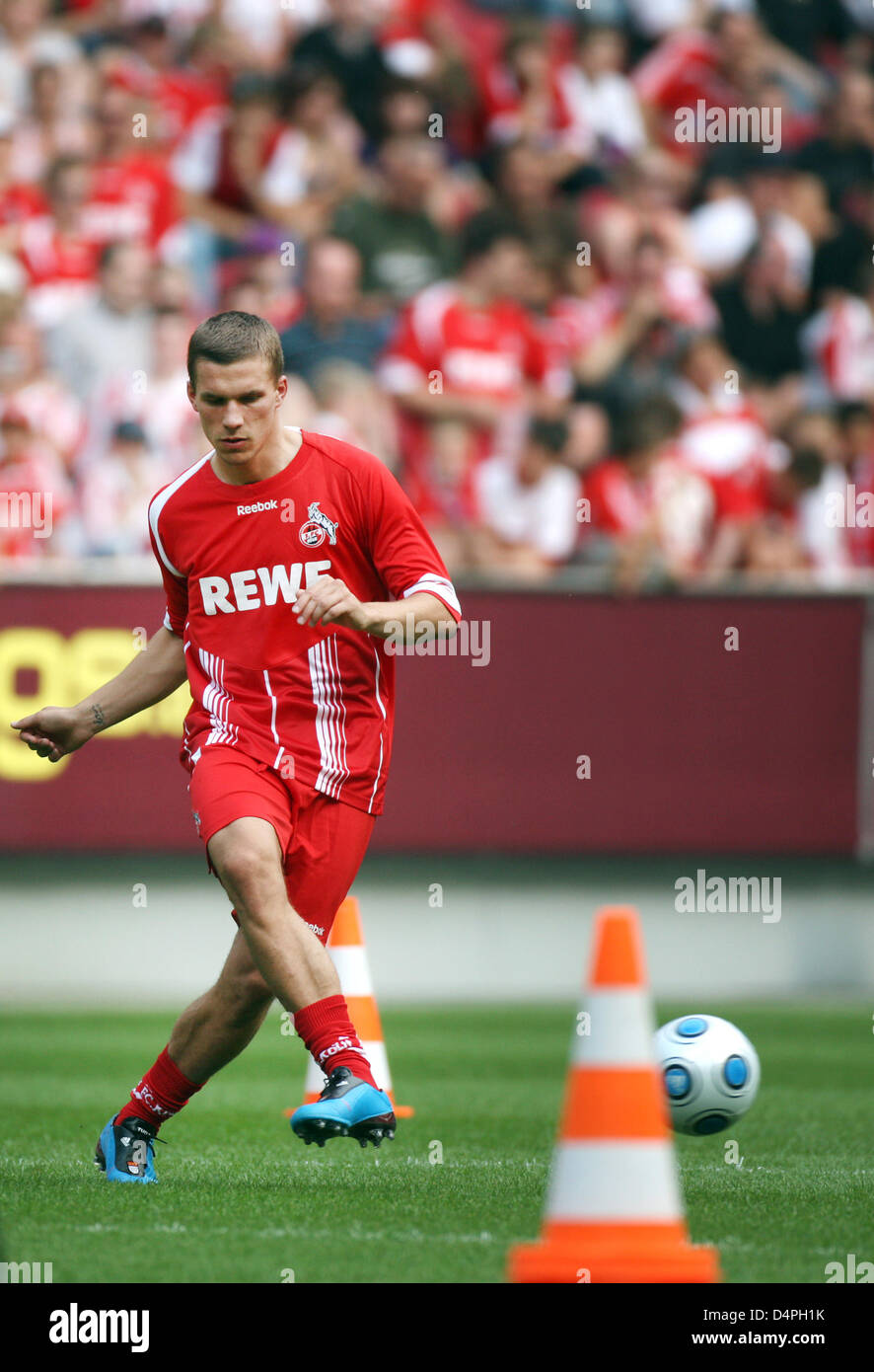 New arrival Lukas Podolski of German Bundesliga club 1. FC Cologne ...