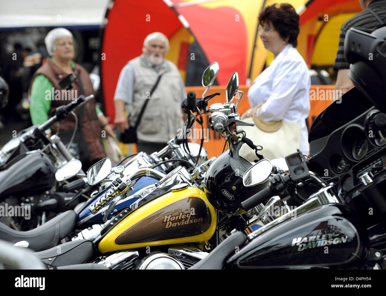 Aficionados of legendary motorcycle producer Harley Davidson attend the ...