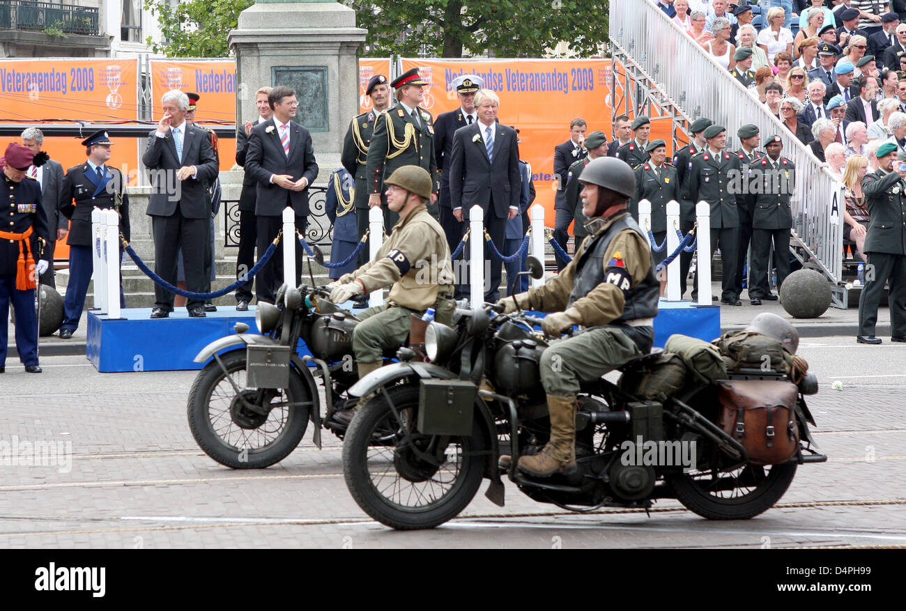 Dutch Prince Willem-Alexander (back, C) is pictured during the Veterans ...