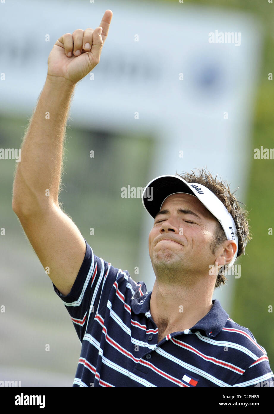 British Nick Dougherty jubilates after winning the final of the BMW ...
