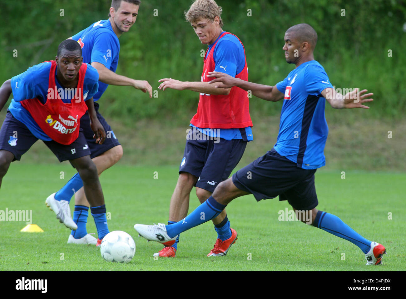 Wilson Kamavuaka (L-R), Vedad Ibisevic, Boris Vukcevic and Marvin ...