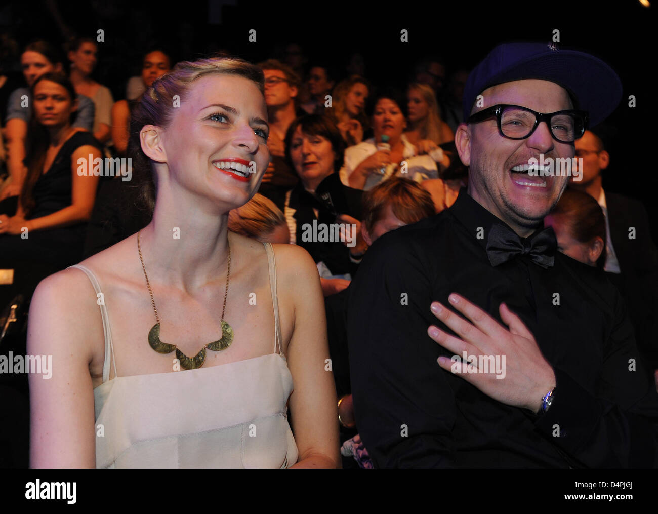 Model Eva Padberg and hair stylist Armin Morbach attend the fashion ...