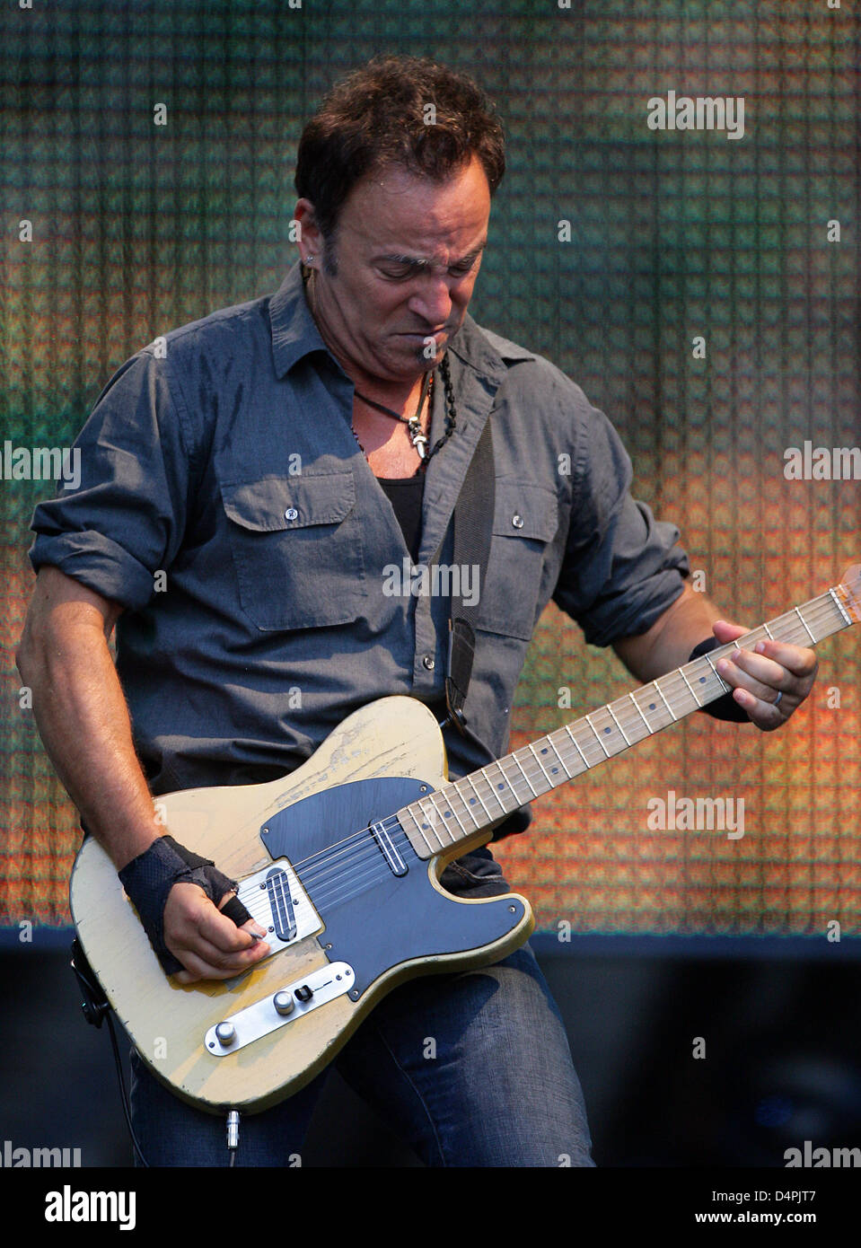 US rock musician Bruce Springsteen and his E Street Band perform in ...