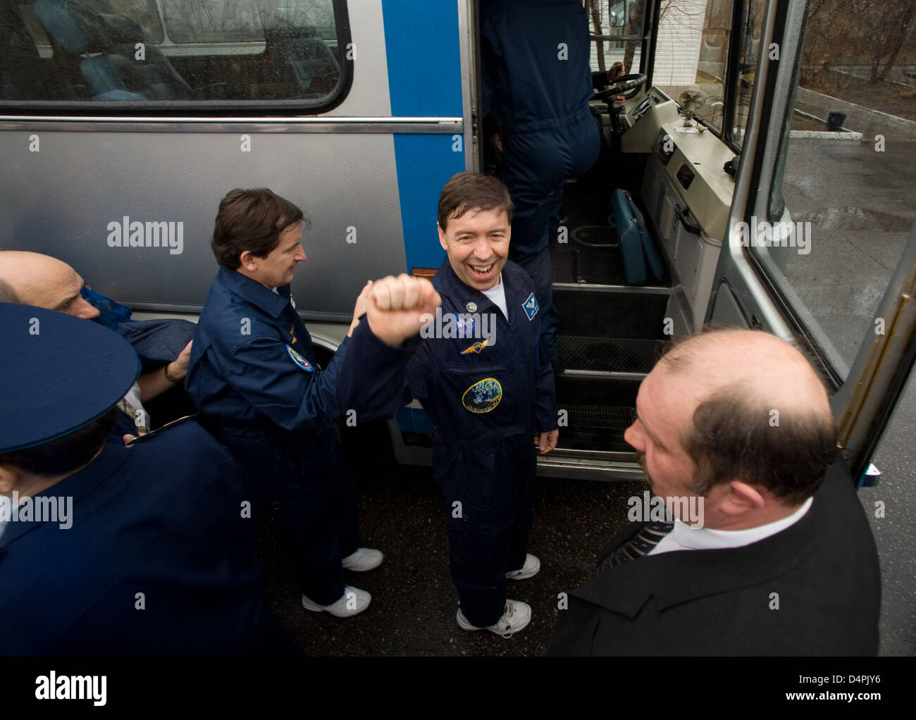 Expedition 19 crew members Charles Simonyi and Michael Barratt prepare ...