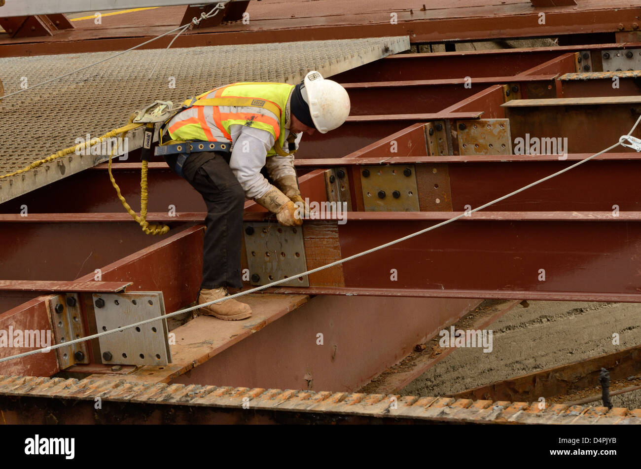 Steel work on historic bridge over the Erie Canal. to repair NY ...