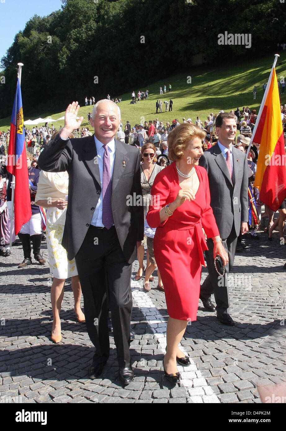 Hans-Adam II Prince of Liechtenstein (L) and his wife Princess Marie Aglae of Liechtenstein (R ...