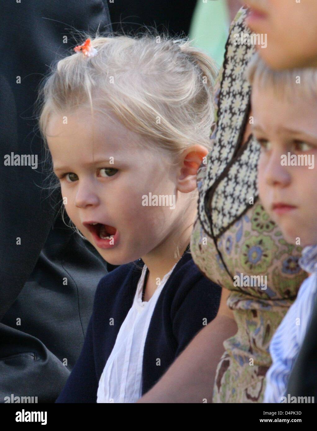 Princess Georgina of Liechtenstein yawns during the celebrations of the ...
