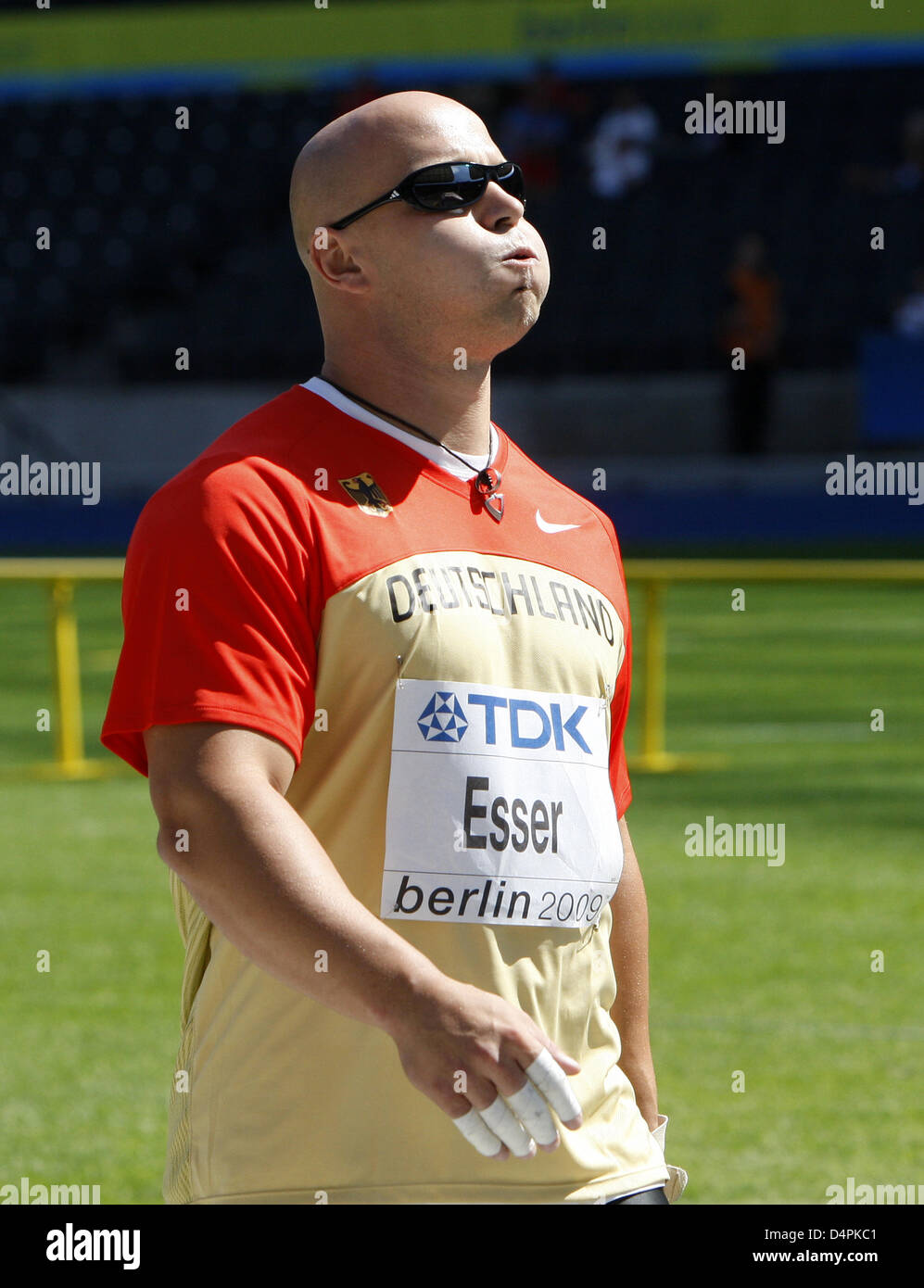 Germany?s Markus Esser smiles during the Hammer Throw qualification at ...