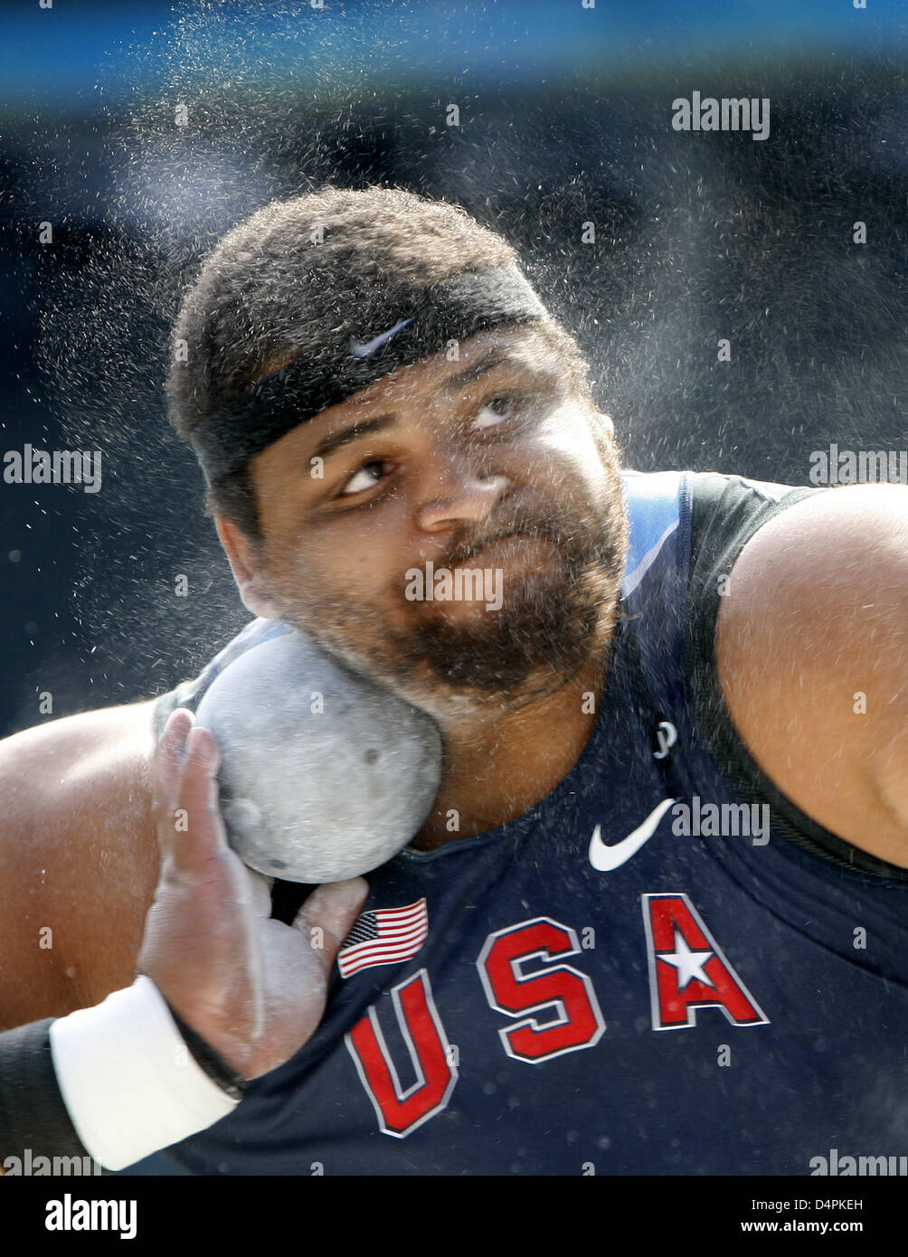 USA?s Reese Hoffa competes in the Shot Put qualification at the 12th ...