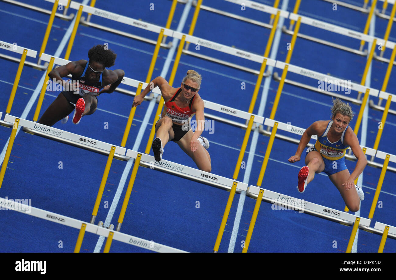 Germany l during the 100m hurdles in the heptathlon hi-res stock ...