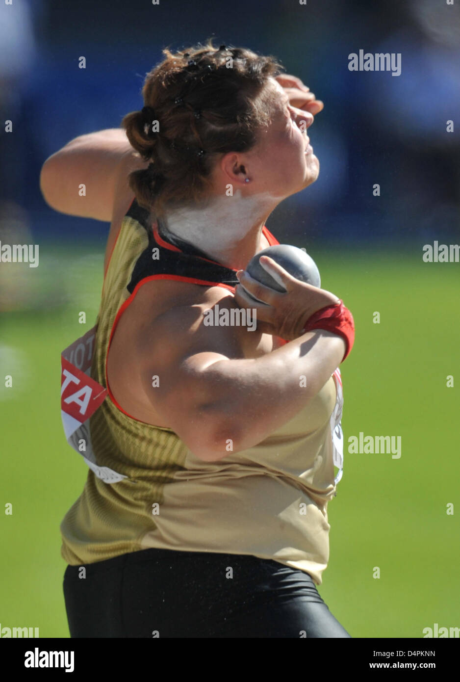 German Christina Schwanitz shown in action during the women?s shot put ...