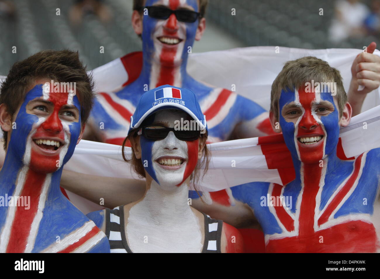 British fans pictured at the 12th IAAF World Championships in Athletics ...