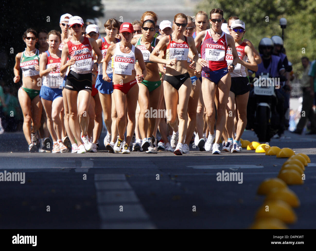 German Sabine Krantz (3-R) and other athletes shown in action during ...