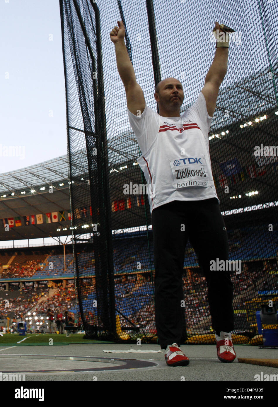 Poland?s Szymon Ziolkowski celebrates after an attempt in the Hammer ...