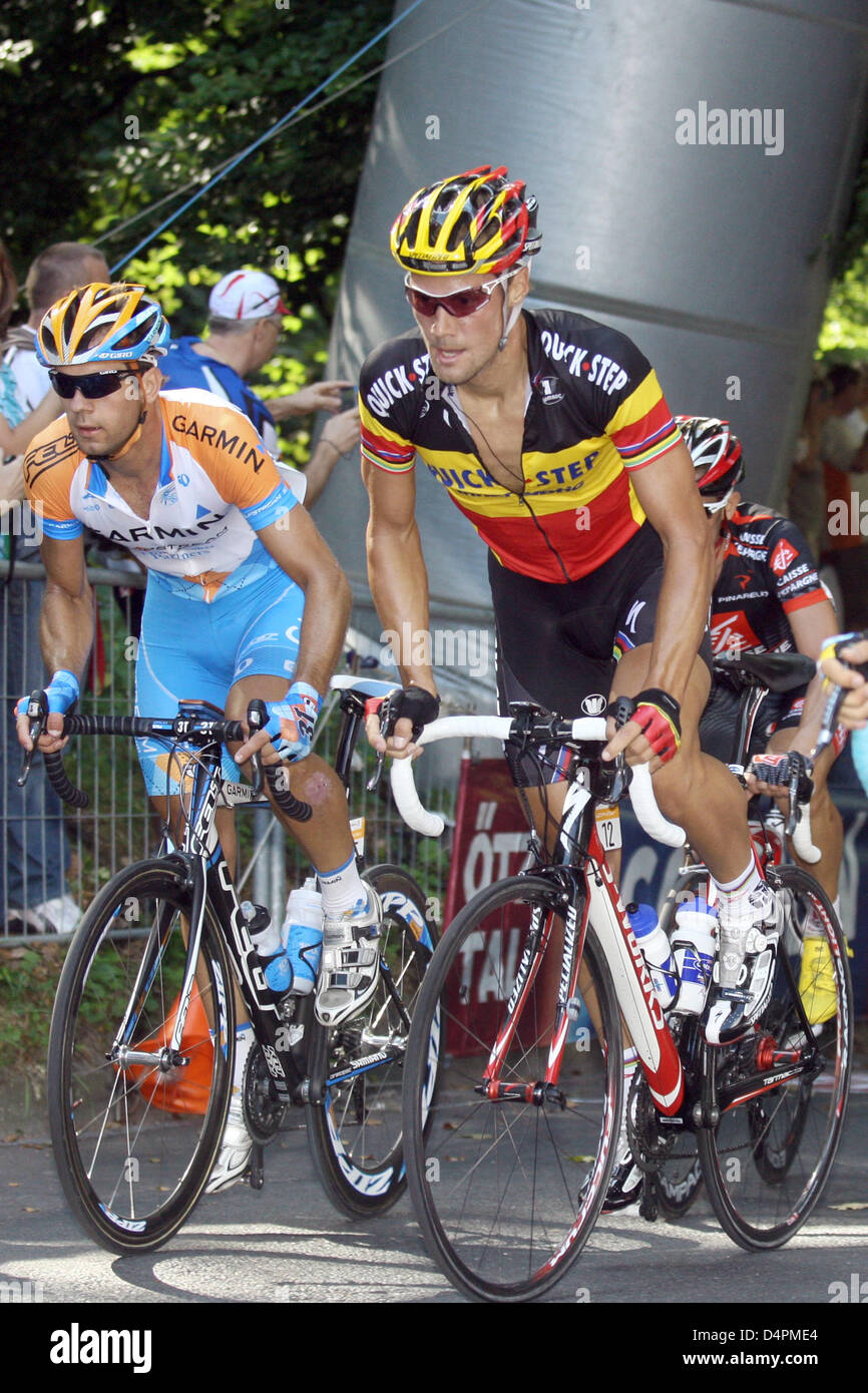 The Netherlands? Martijn Maaskant and Belgium?s Tom Boonen racing the ...