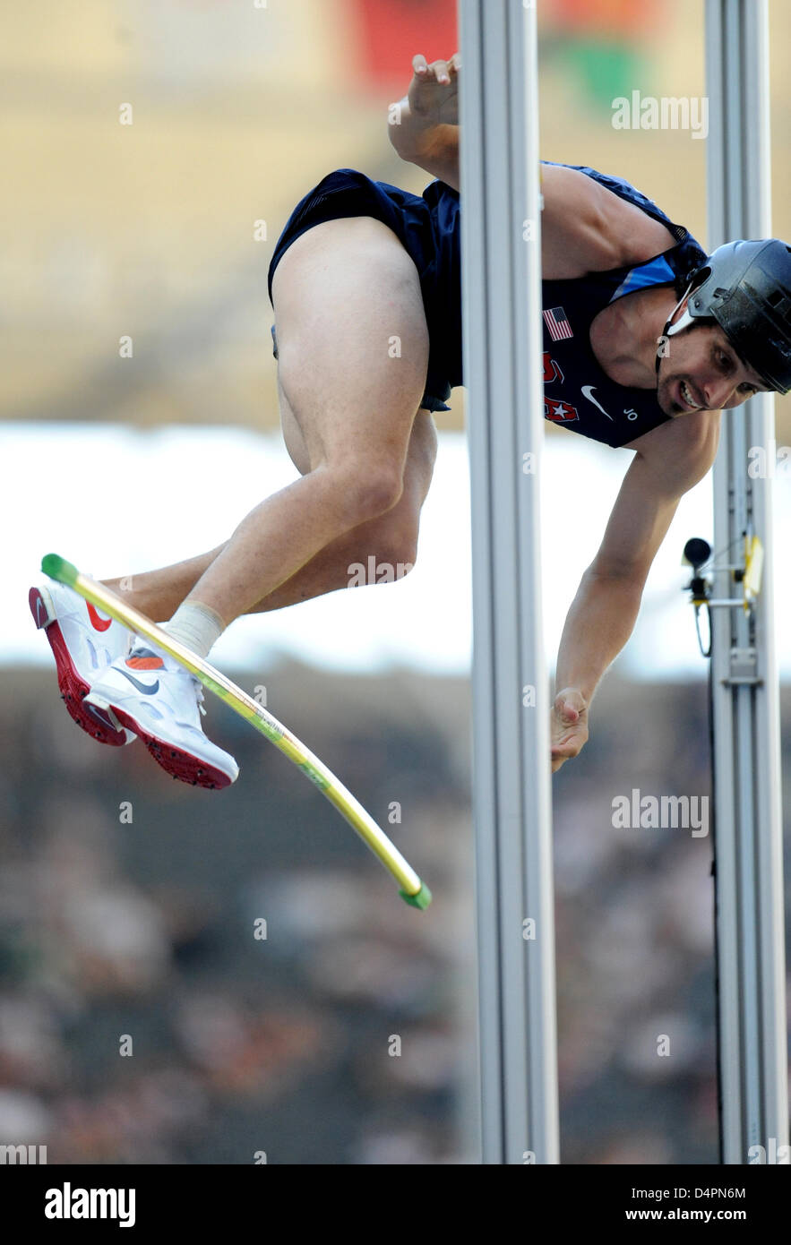 US Toby Stevenson shown in action during the men?s pole vault ...