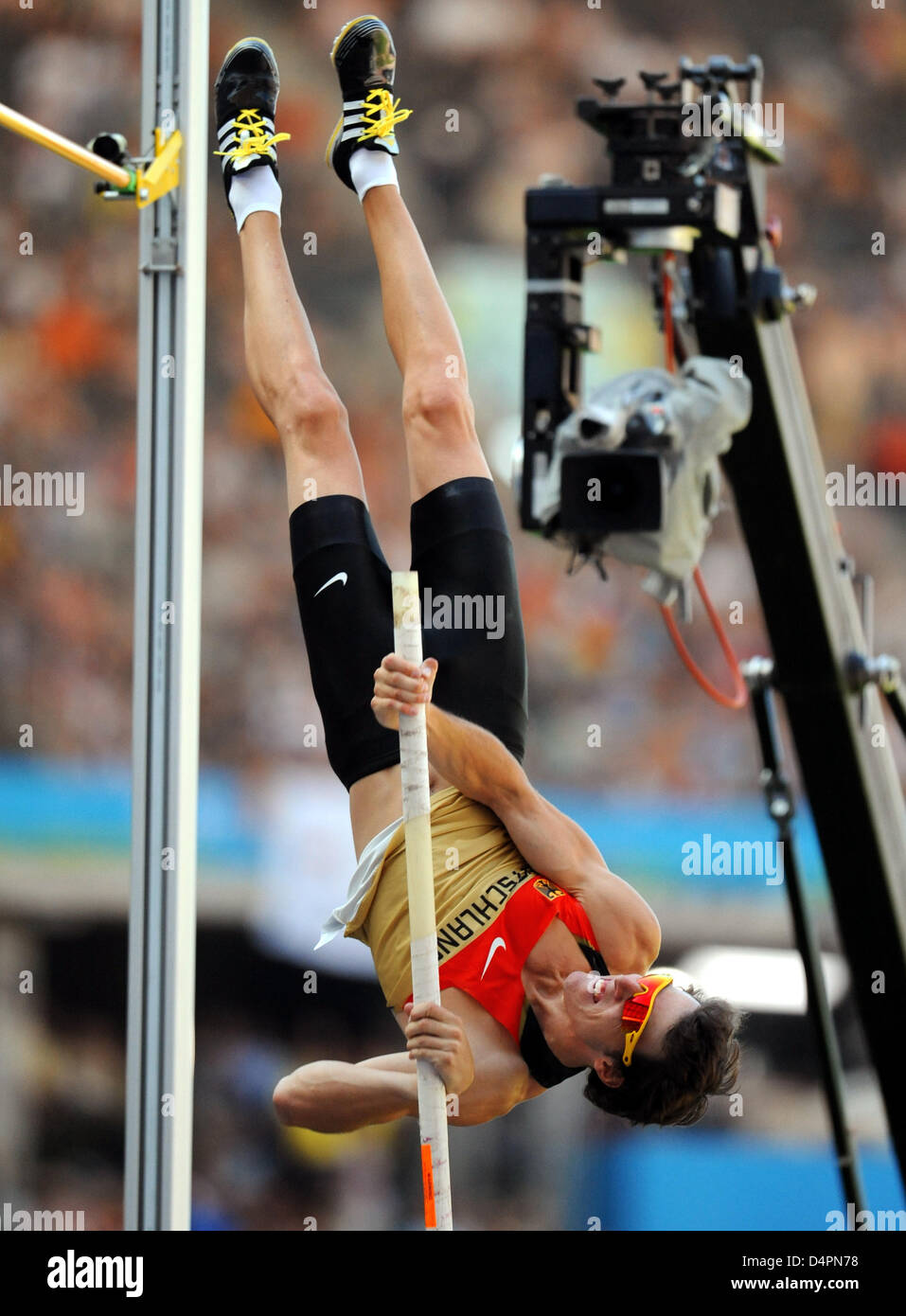 German Malte Mohr shown in action during the men?s pole vault ...