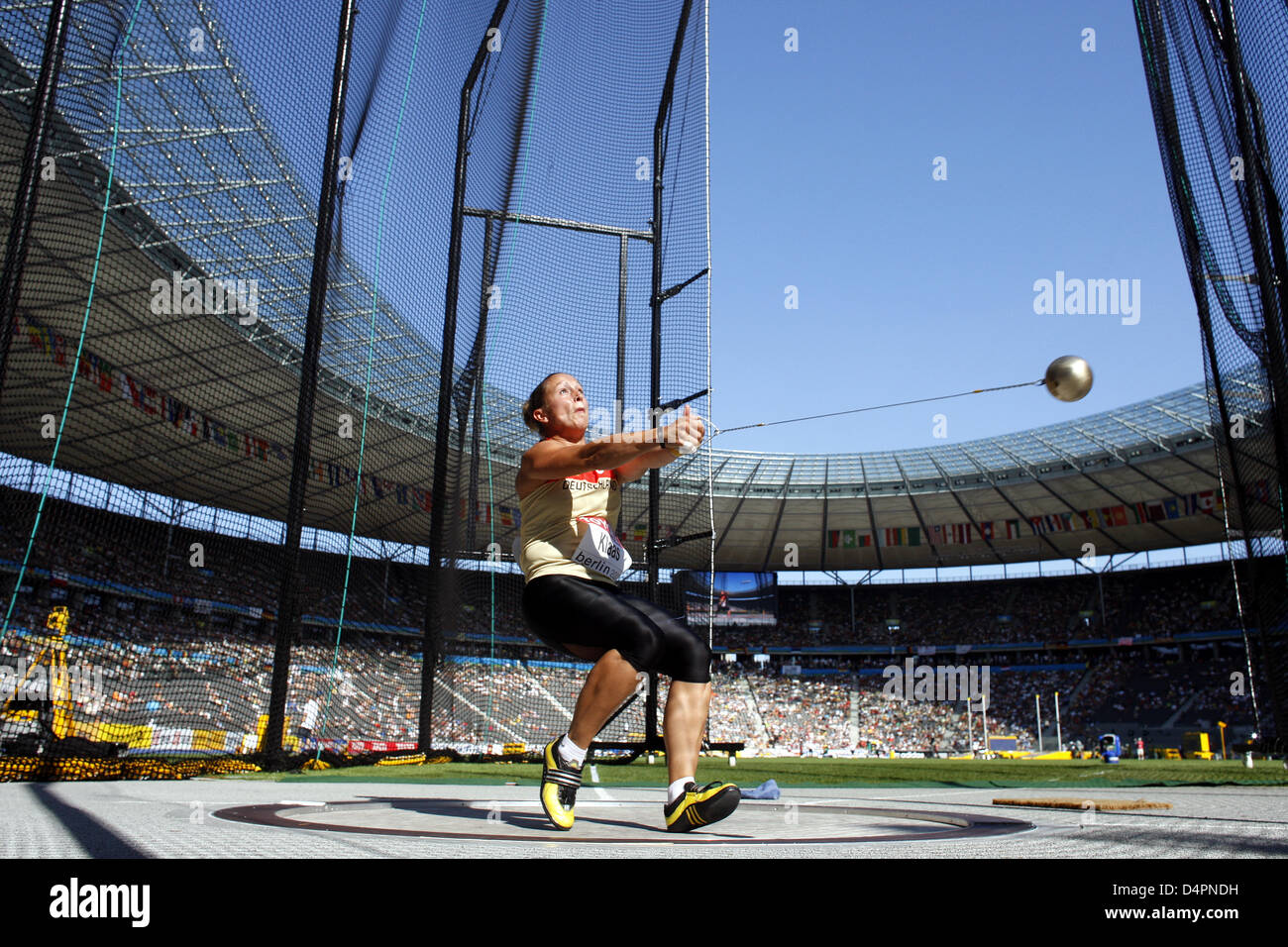 German athlete Kathrin Klass seen in action during the Hammer Throw ...