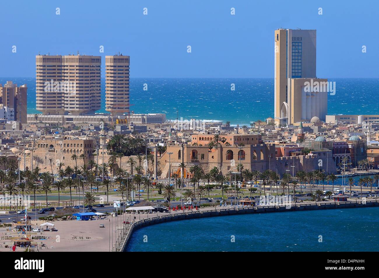 View of the citadel in front of the old town of Tripoli, Libya, on 15 ...