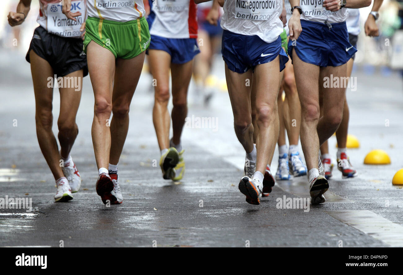 Athletes compete in the 50km Walk at the 12th IAAF World Championships ...