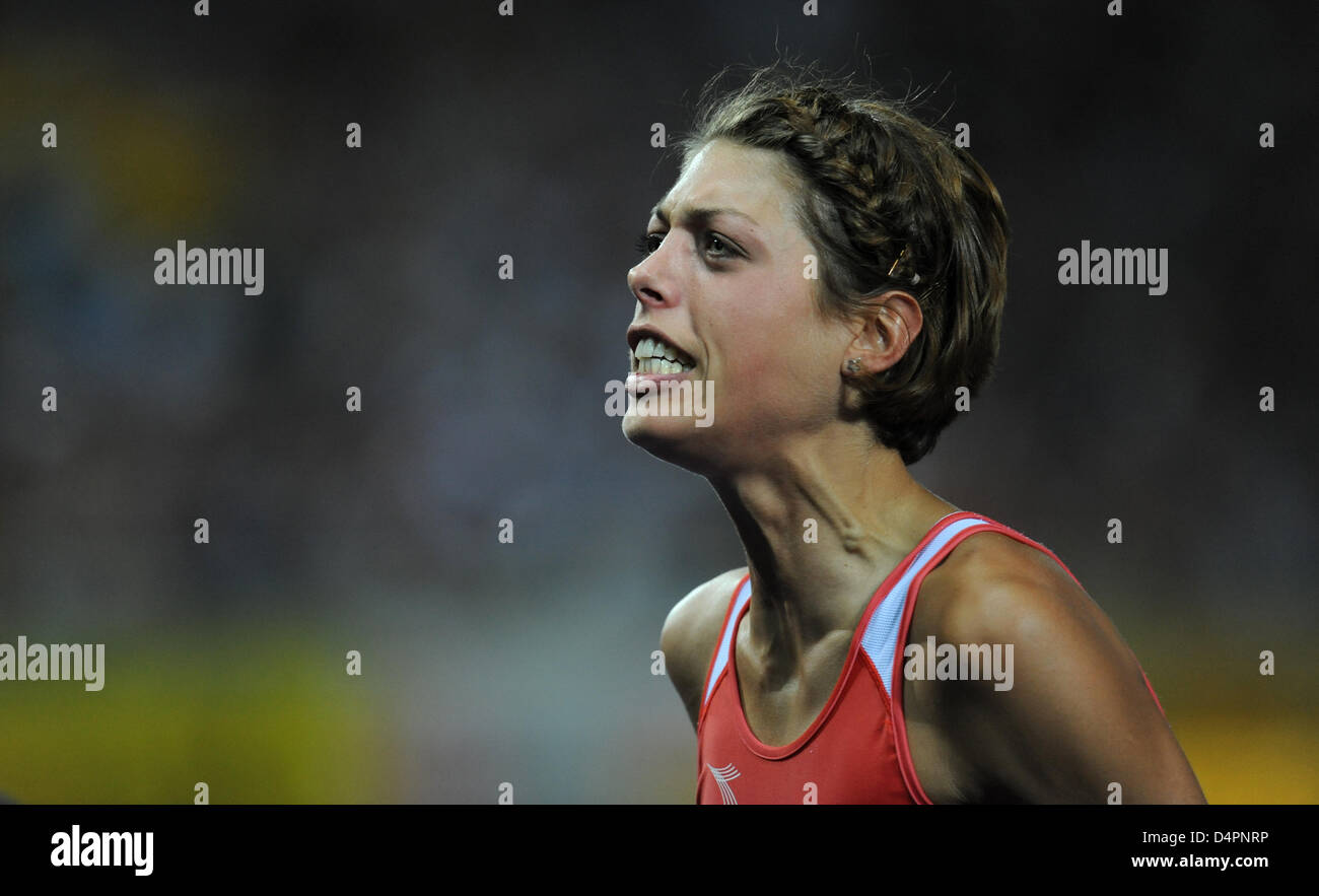 Croatian athlete Blanka Vlasic celebrates after winning in the High ...