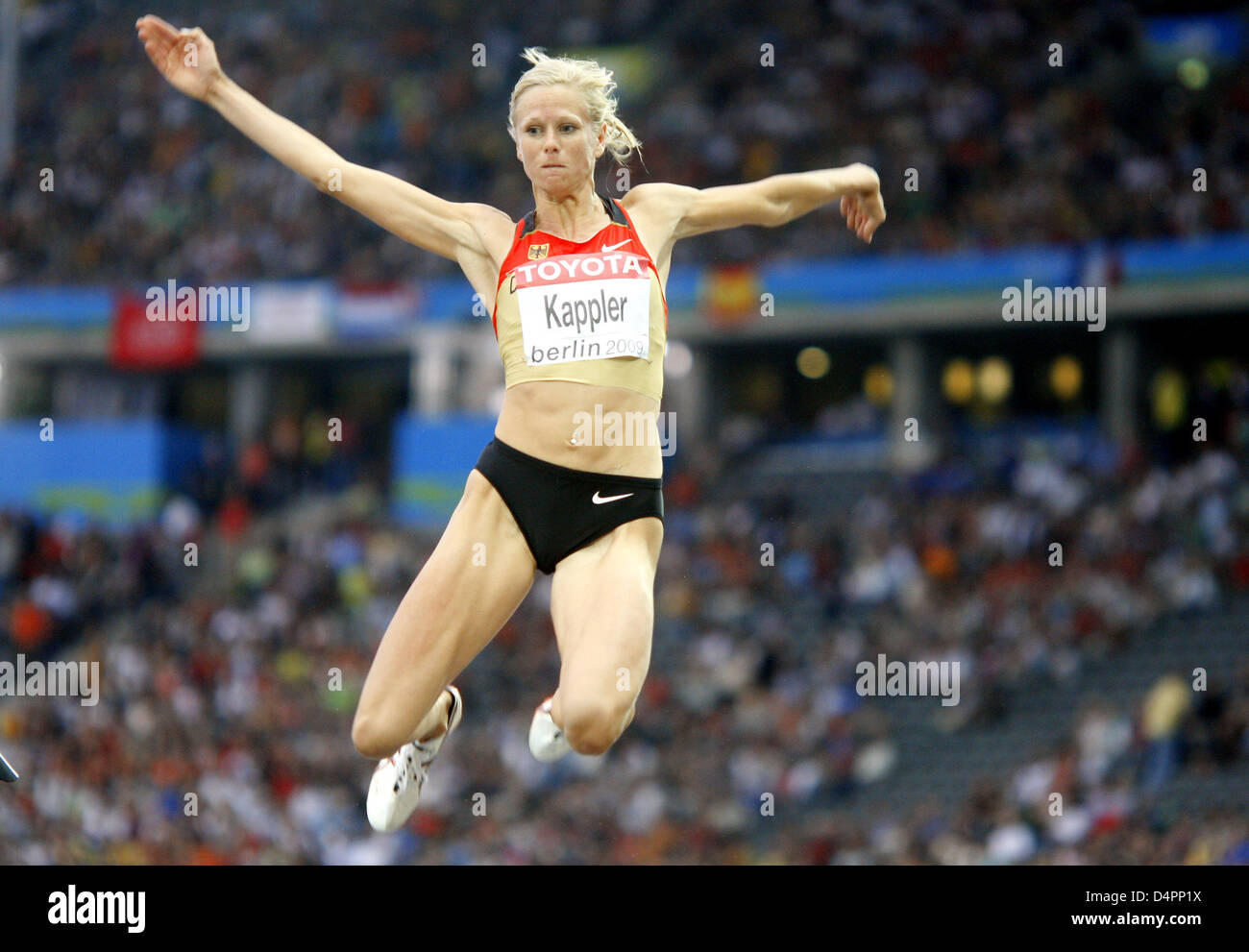 German Bianca Kappler competes in the long jump qualification at the ...