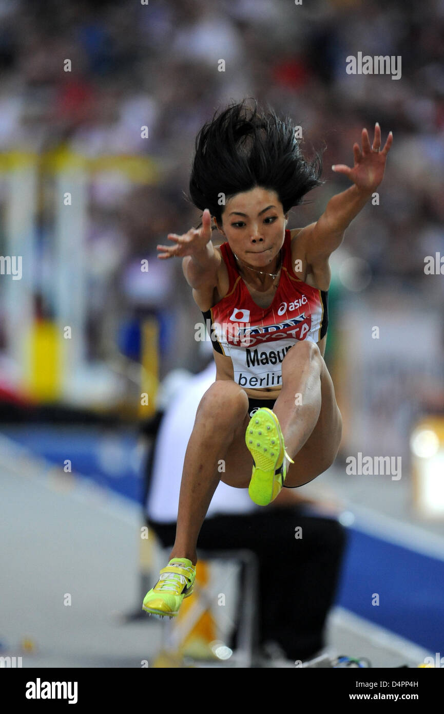 Female competes in long jump hi-res stock photography and images - Alamy