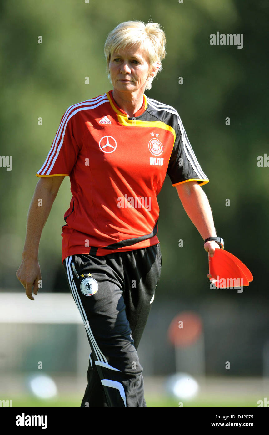 German national coach Silvia Neid shown in action during a training ...